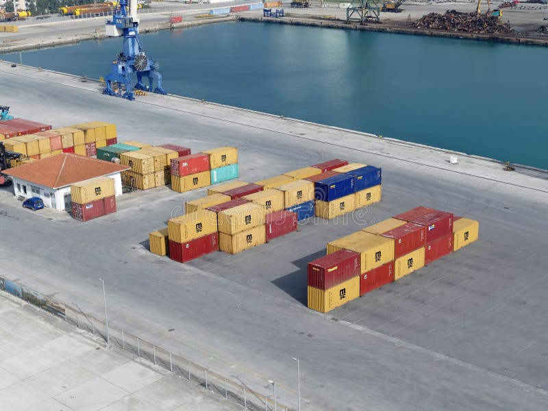 Cargo Containers on Working Dock Editorial Stock Photo - Image of ...