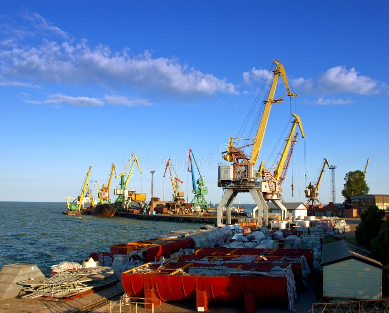 Cargo crane in the pier stock image. Image of quay, coastal - 15253409