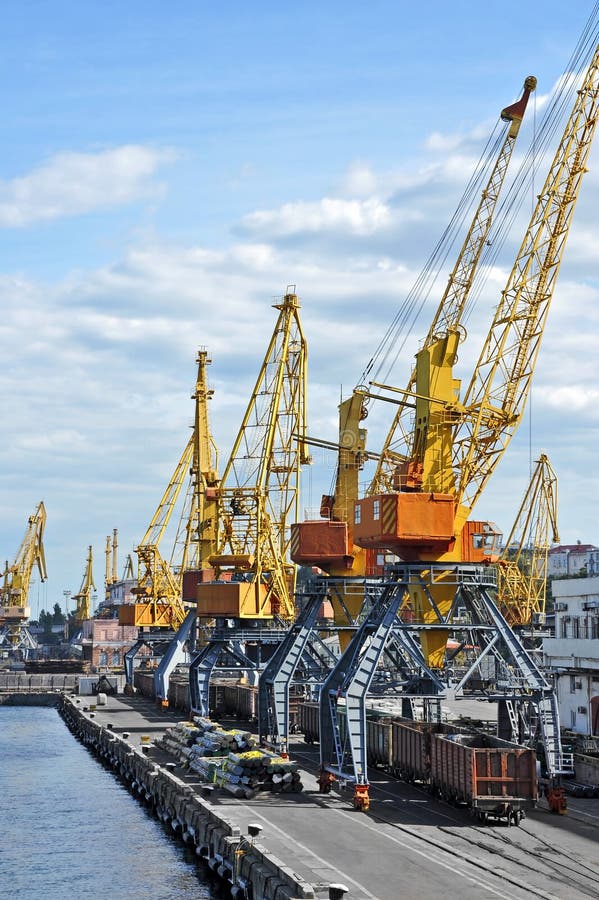Cargo Crane, Pipe and Train Stock Image - Image of loading, delivering ...