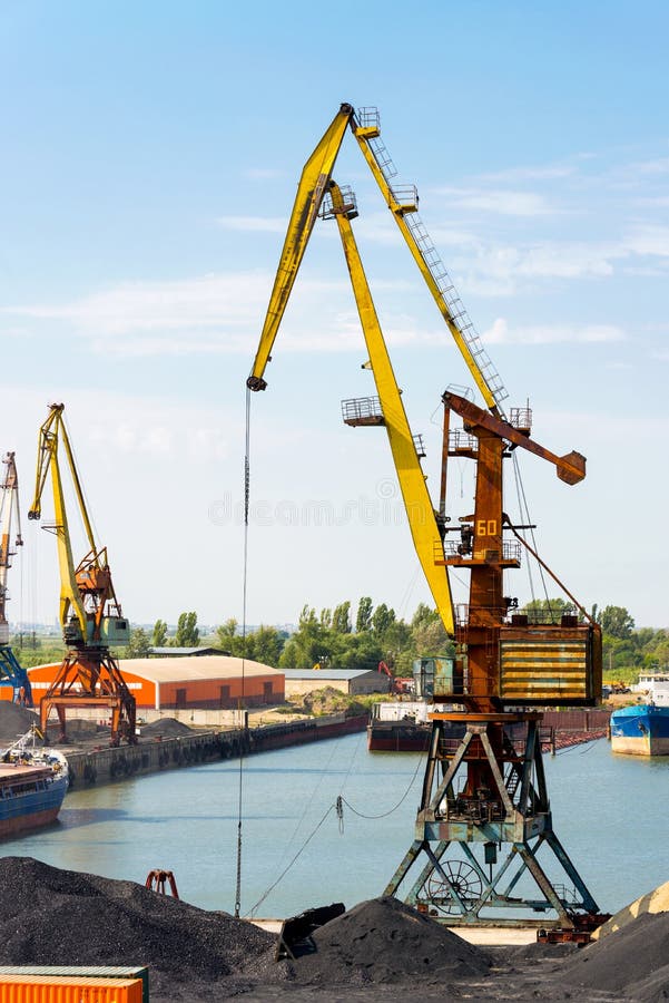 Cargo crane in port stock photo. Image of hithe, industrial - 64152648