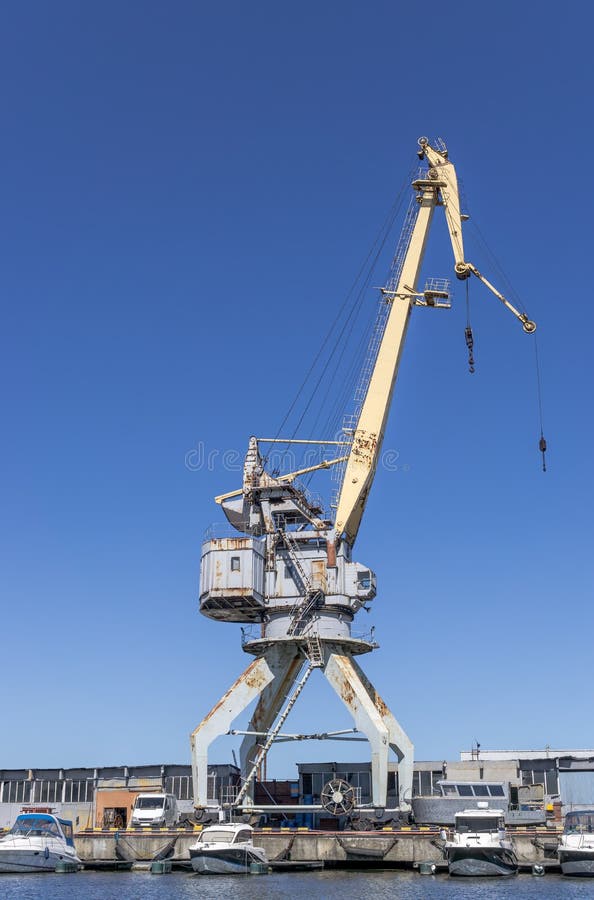 Cargo crane in port stock image. Image of river, quay - 92149889
