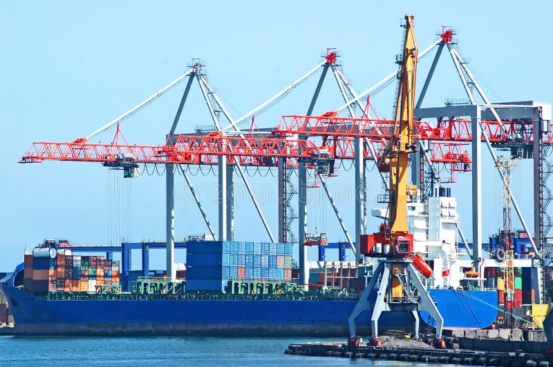 Cargo crane and ship stock image. Image of hithe, container - 40088091