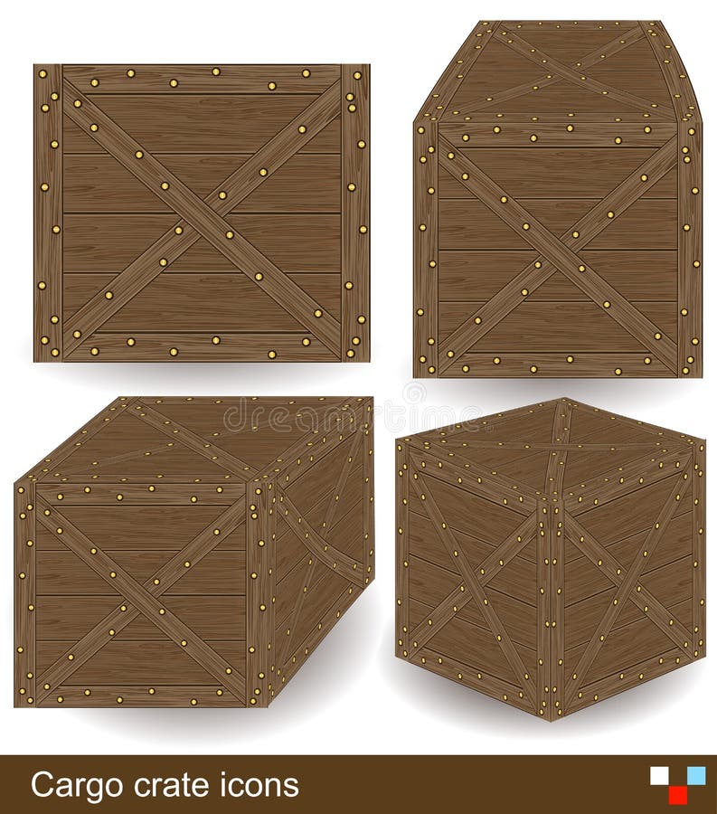 Cargo crate icons stock vector. Illustration of plank - 32140293