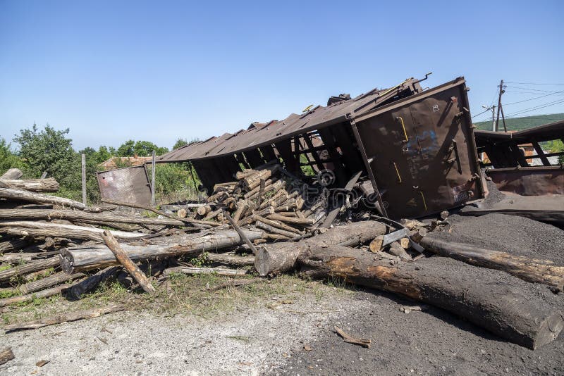 Cargo Damaged in Freight Train Derailment 2 Stock Photo - Image of ...
