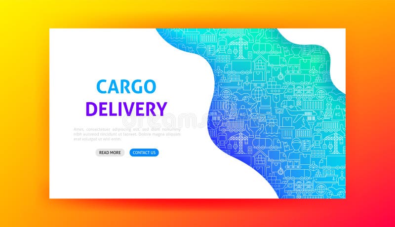 Cargo Delivery Landing Page Stock Illustration - Illustration of ...