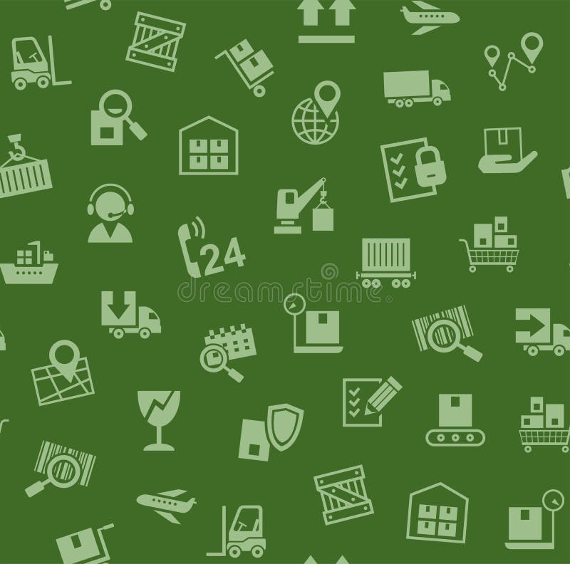 Cargo Delivery, Seamless Pattern, Green, Color, Vector. Stock Vector ...