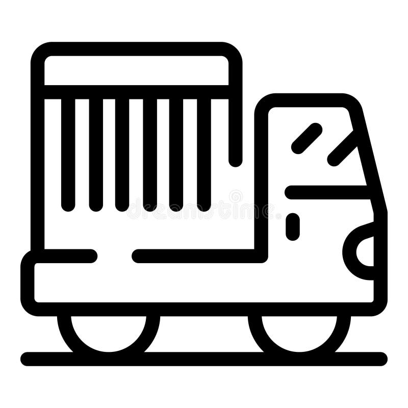 Cargo Delivery Truck Driving on Road Icon Stock Illustration ...