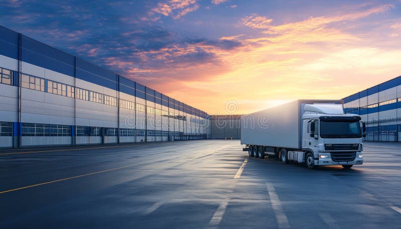 Cargo Delivery Truck at a Modern Warehouse a Hub for Logistics and ...