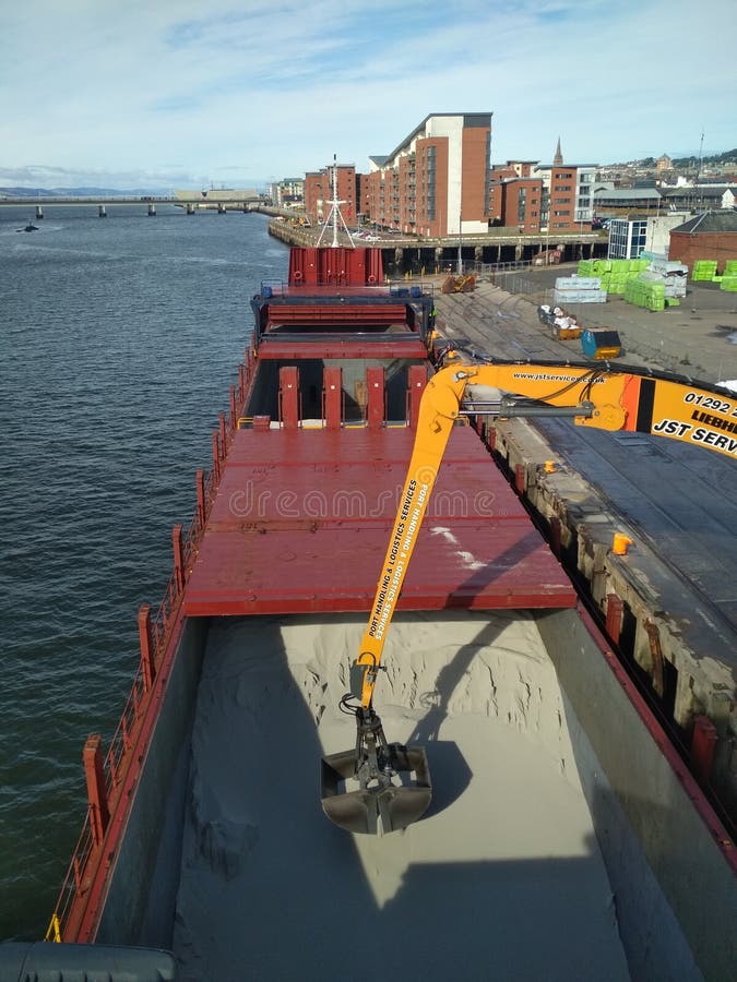 Cargo Discharging from Cargo Vessel Editorial Photography - Image of ...