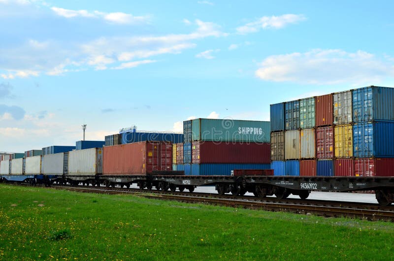 Cargo Dock Terminal with Sea Containers. Stock Photo - Image of global ...