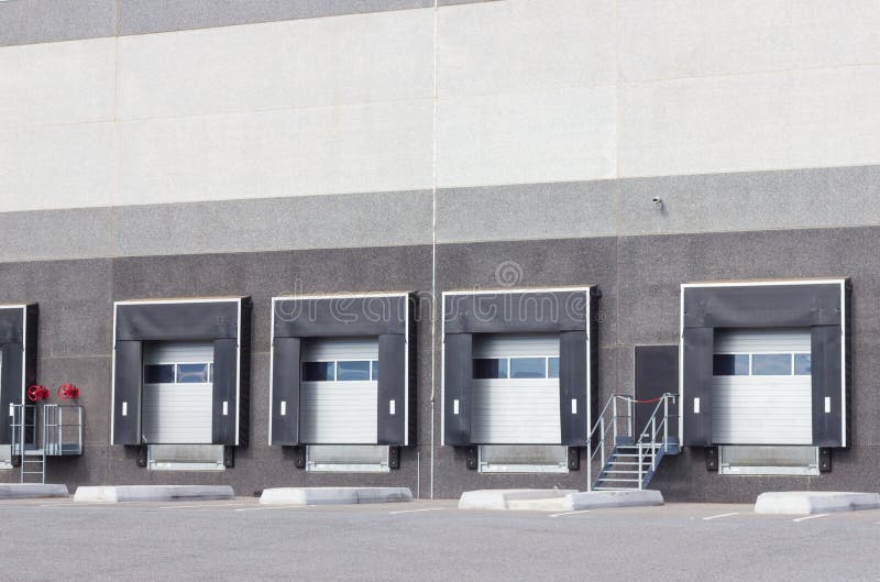Loading Dock Bay Doors stock image. Image of loading - 84309771