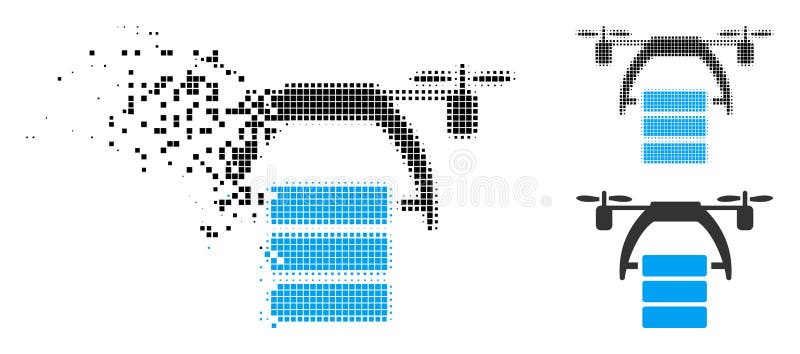 Disintegrating Pixel Halftone Cargo Drone Icon Stock Vector ... Disintegrating Pixel Halftone Cargo Drone Icon Stock Vector ...