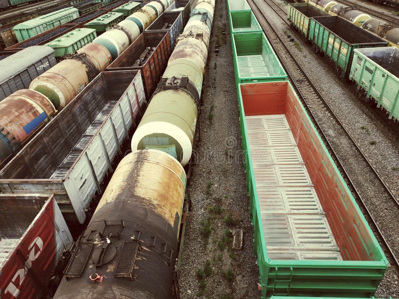 Cargo empty wagons stock photo. Image of empty, goods - 138364362