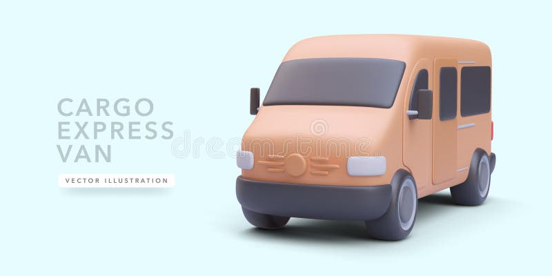 Cargo Express Van Concept in Realistic Style. Vector Illustration Stock ...