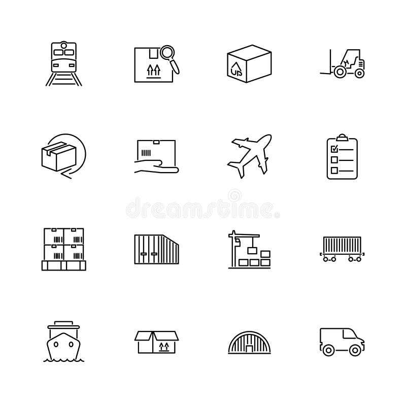 Cargo - Flat Vector Icons stock vector. Illustration of industry ...