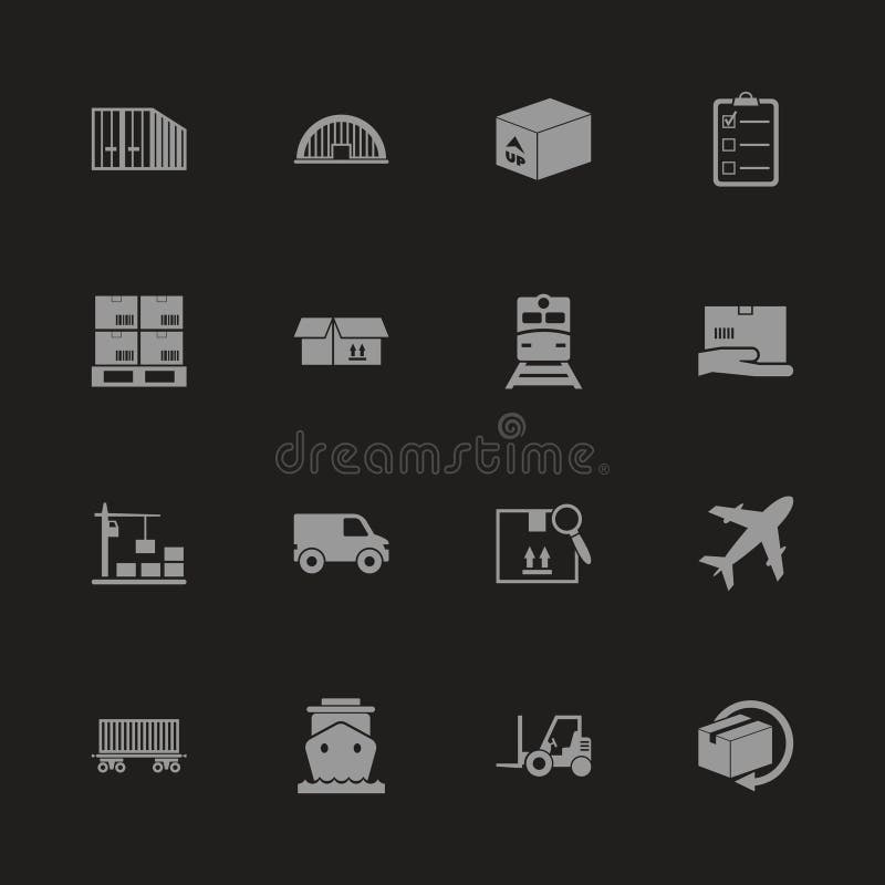 Cargo - Flat Vector Icons stock vector. Illustration of industry ...