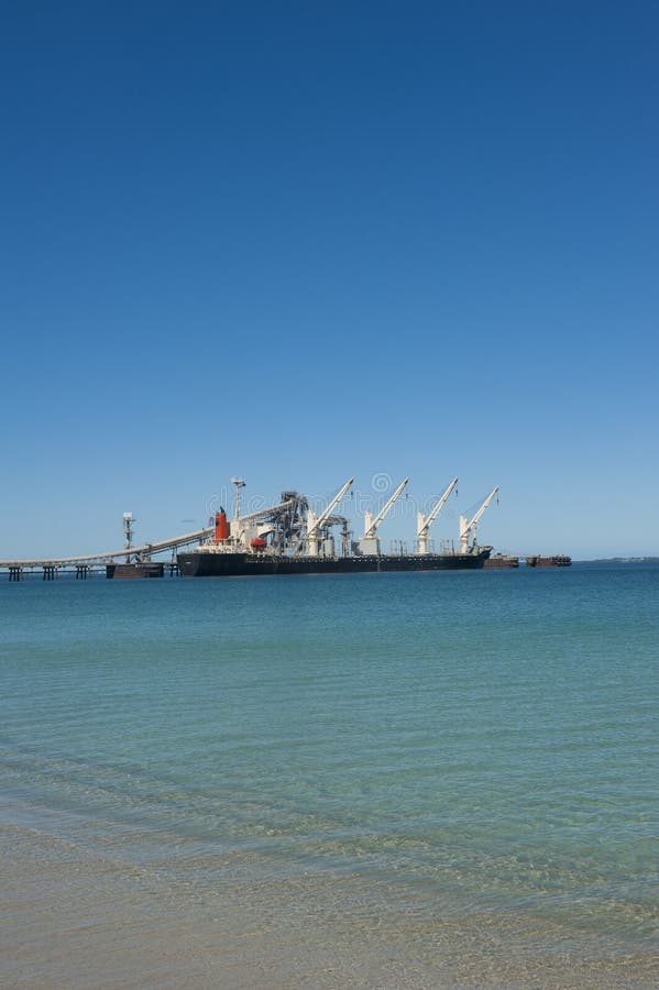 Cargo Freight Ship at Jetty Stock Image - Image of australia, anchor ...
