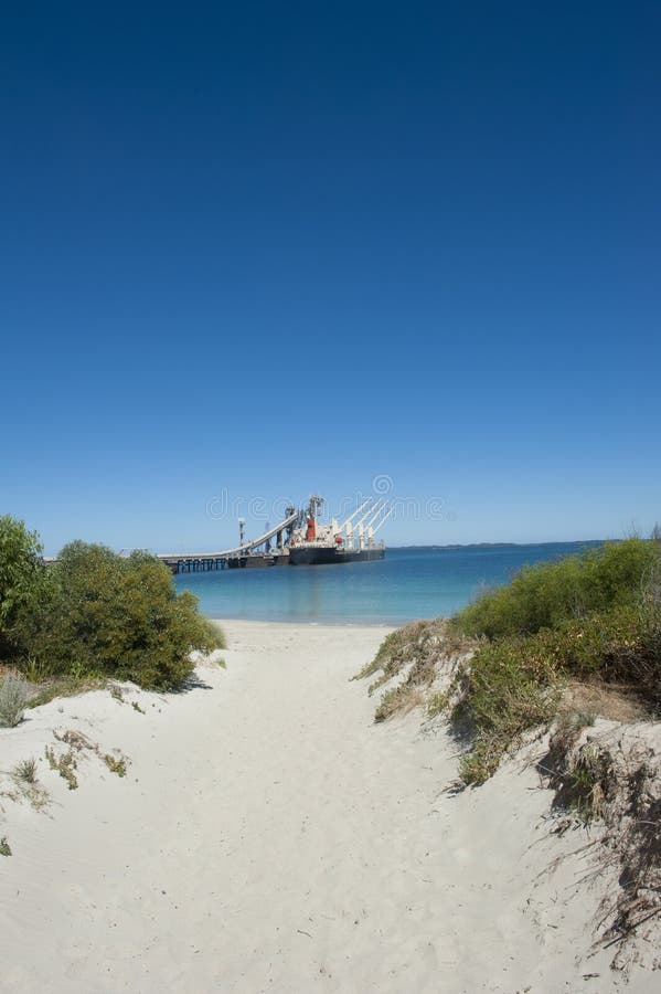 Cargo Freight Ship at Jetty Stock Image - Image of australia, anchor ...
