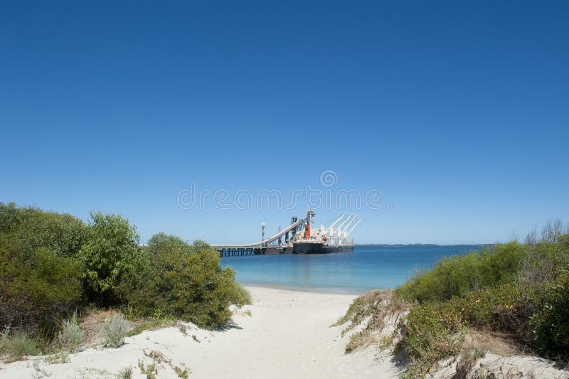 Freight Ship at Pipeline Jetty Stock Photo - Image of energy, docked ...