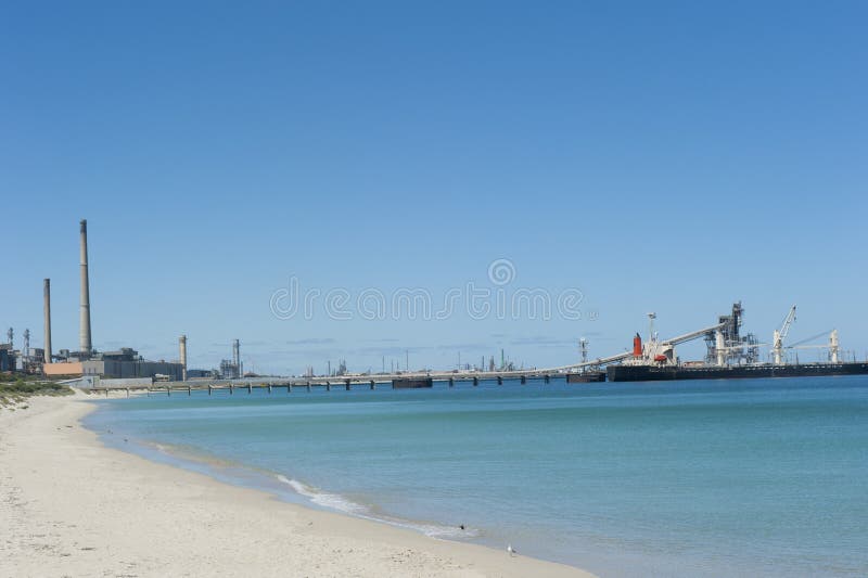 Cargo Freight Ship at Jetty Stock Image - Image of australia, anchor ...