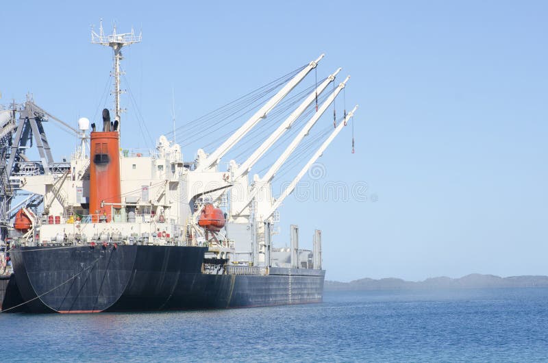 Freight Ship at Pipeline Jetty Stock Photo - Image of energy, docked ...