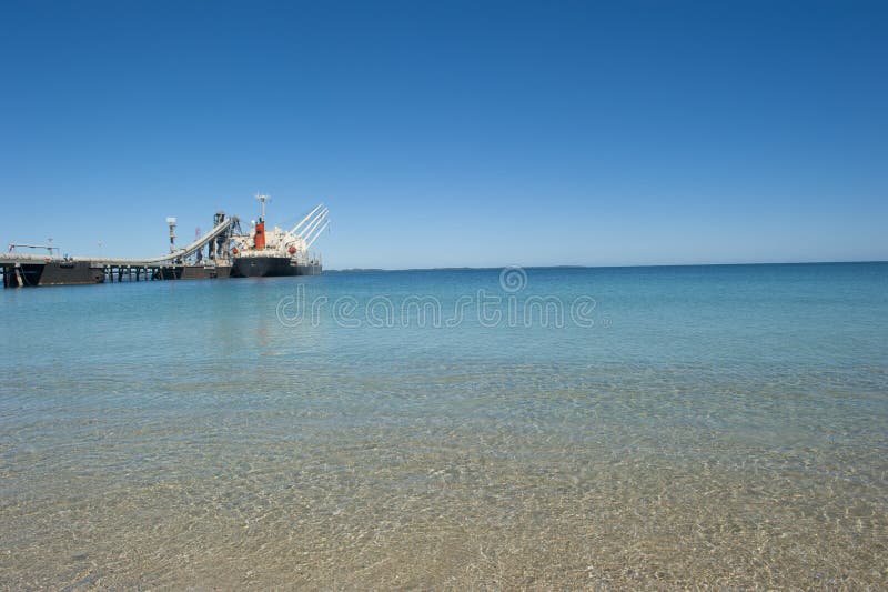 Freight Ship at Pipeline Jetty Stock Photo - Image of energy, docked ...