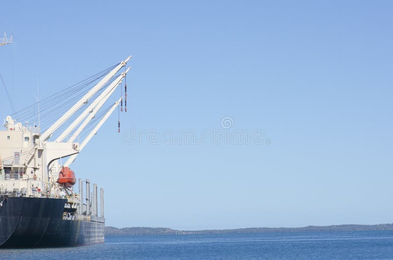 Cargo Freight Ship at Jetty Stock Image - Image of australia, anchor ...