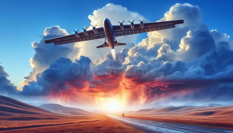 Cargo Glider Launched from High Ground Unpowered Glider for on Stock ...