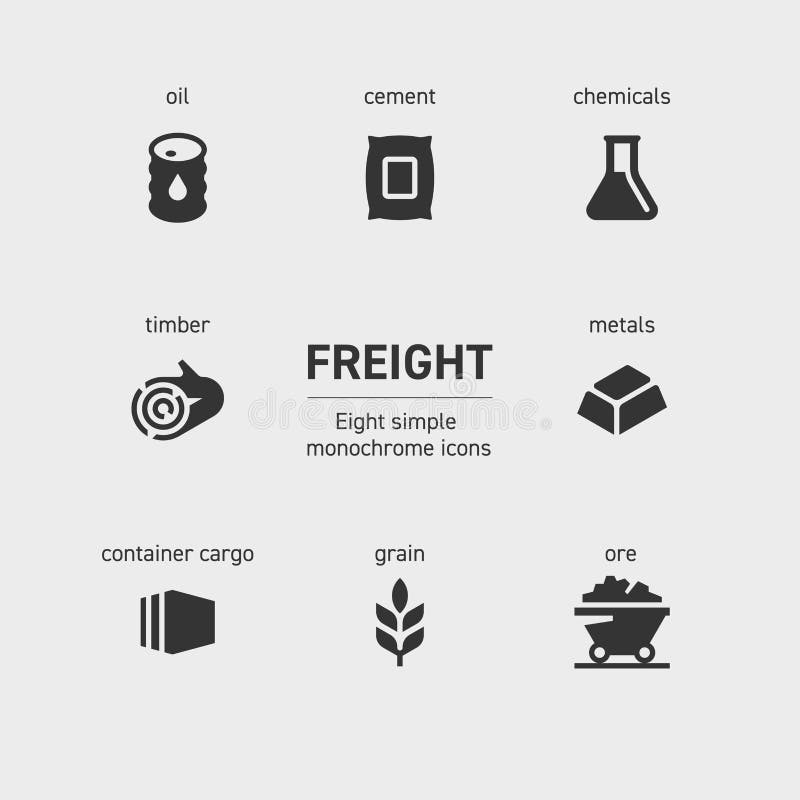 Cargo or Goods or Freight. Shape Icons Stock Vector - Illustration of ...