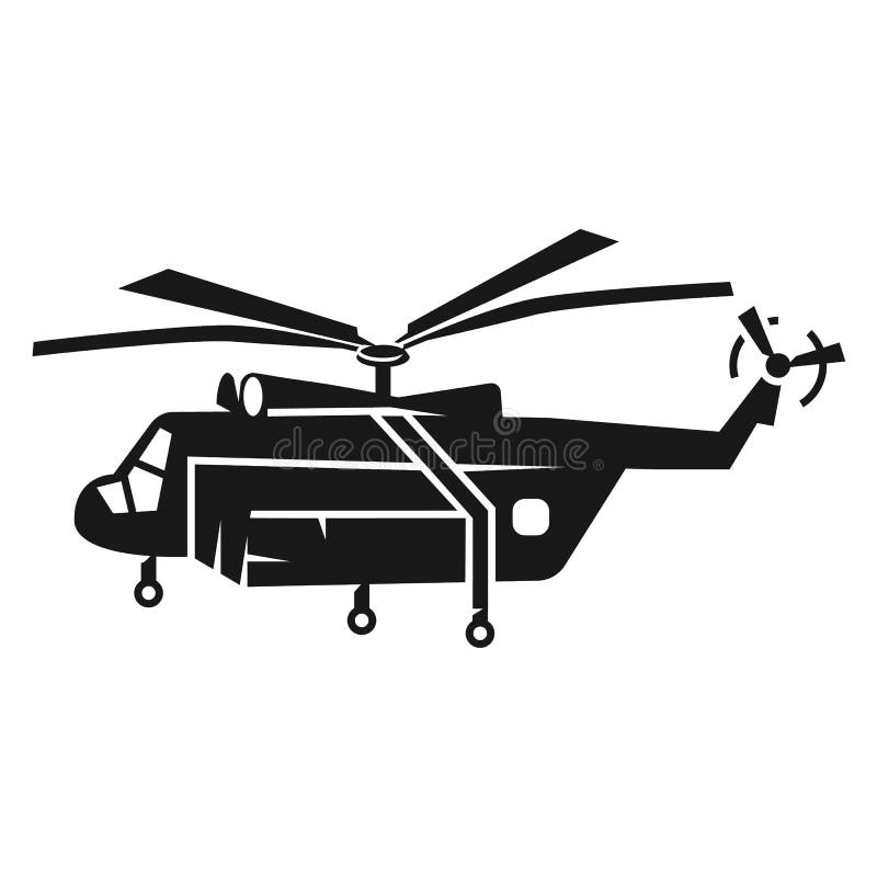 Cargo Helicopter Icon, Simple Style Stock Vector - Illustration of ...