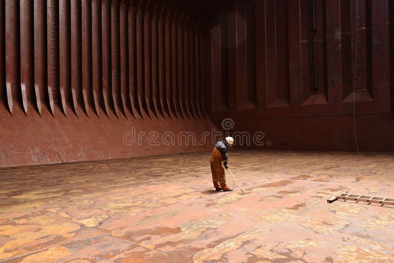 Cargo hold maintenance stock image. Image of bulkhead - 268720239