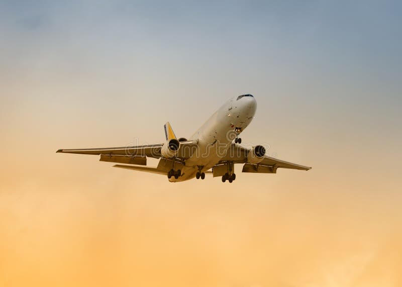 Cargo jet landing stock image. Image of delivery, dawn - 4898151
