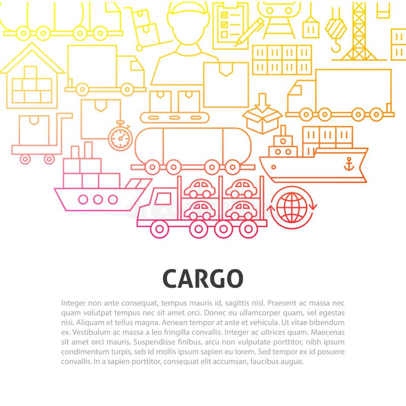 Cargo Line Concept stock illustration. Illustration of distribution ...