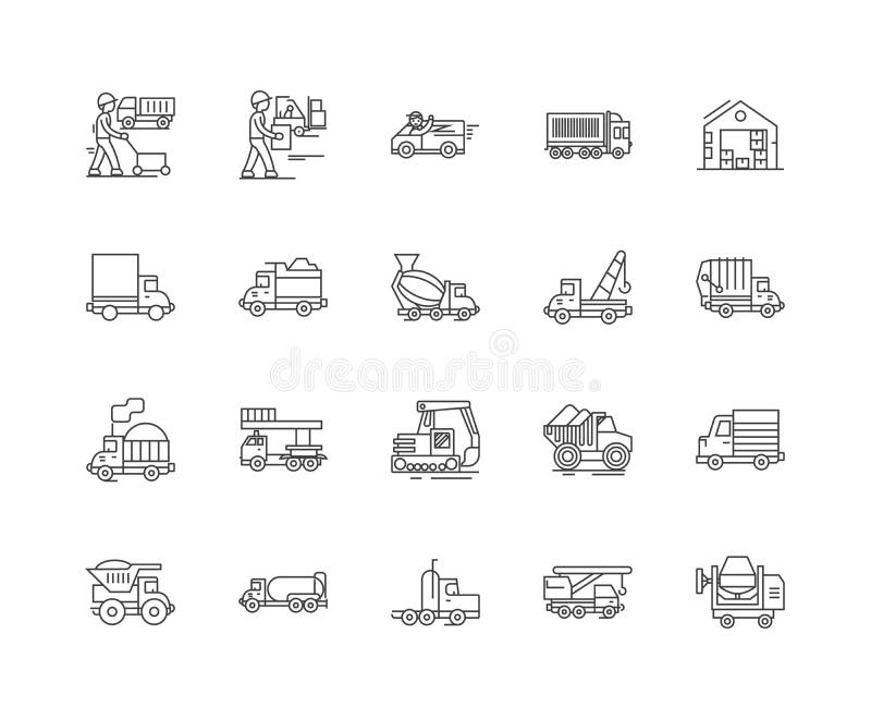 Cargo Line Icons, Signs, Vector Set, Outline Illustration Concept Stock ...