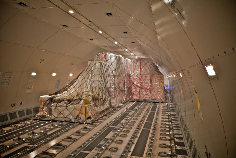 Cargo Load Inside an Airplane Stock Image - Image of dock, aerospace ...