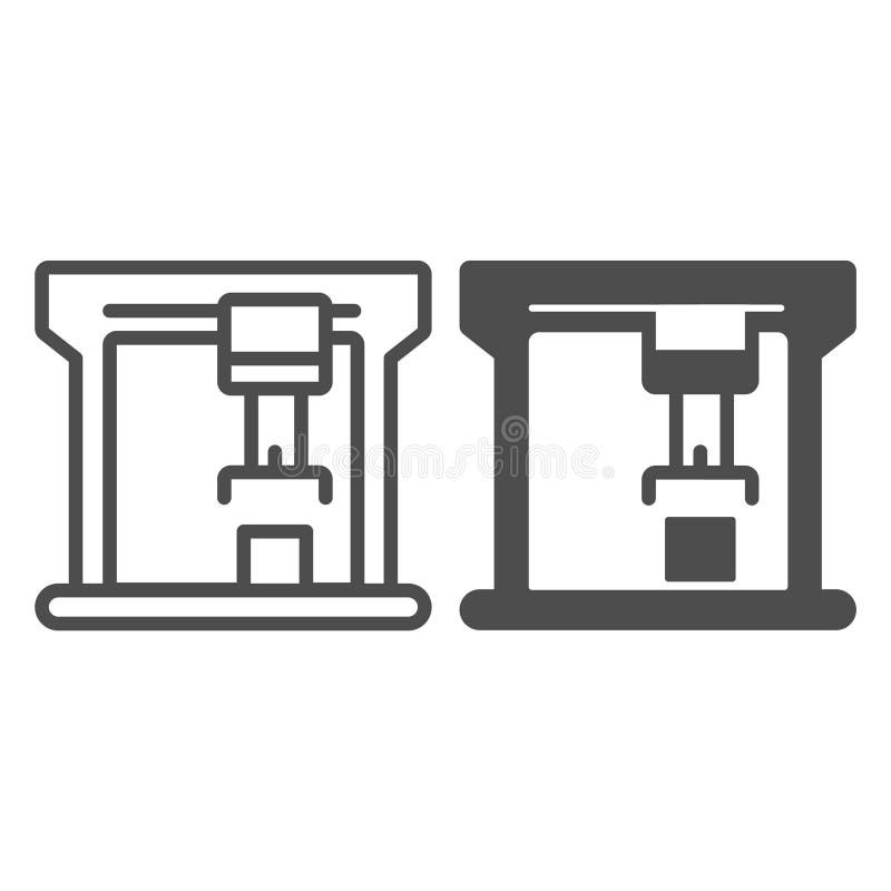 Cargo Loading Crane Line and Solid Icon, Marine Port Concept. Vector ...