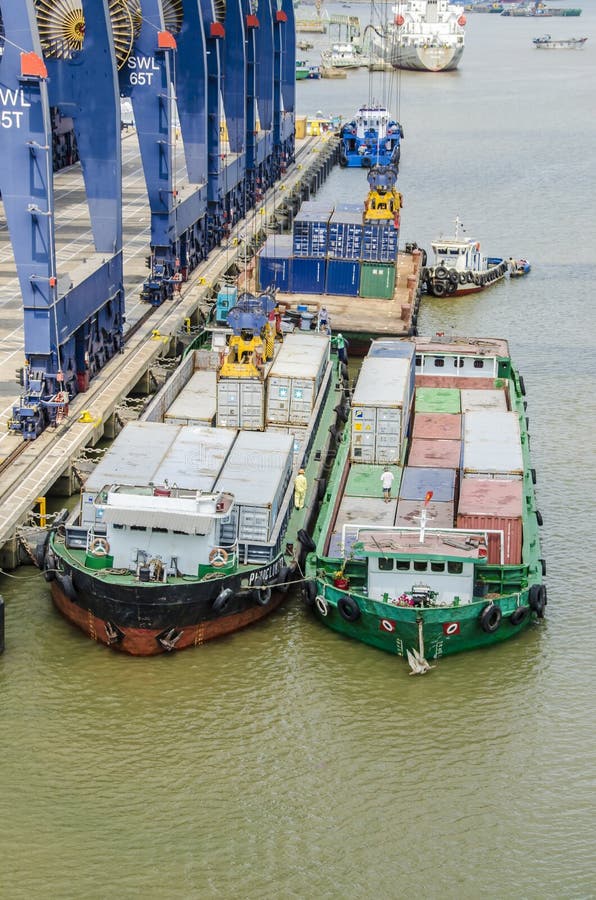 Ships Being Loaded with Cargo Editorial Stock Photo - Image of cargo ...