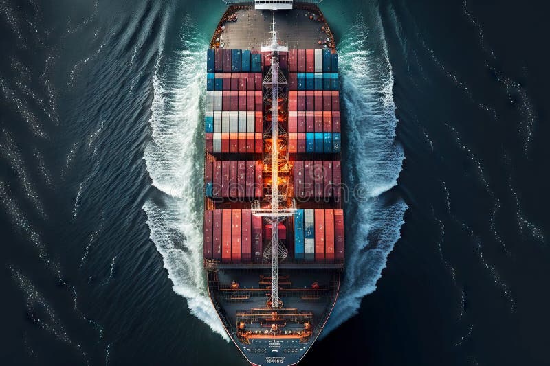 Cargo Logistics, Transportation of Goods on Board Cargo Ship Stock ...