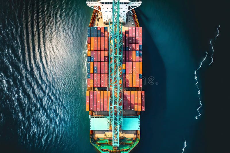 Cargo Logistics, Transportation of Goods on Board Cargo Ship Stock ...