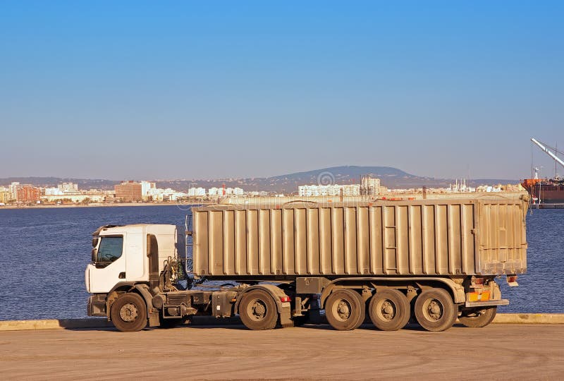 Cargo Lorry stock image. Image of harbour, quay, commerce - 17381293