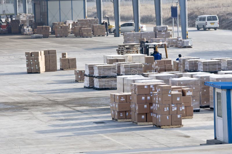Cargo Made in China at the Airport Stock Photo - Image of unloading ...