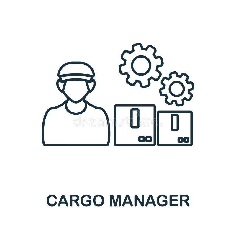 Cargo Manager Line Icon. Monochrome Simple Cargo Manager Outline Icon ...