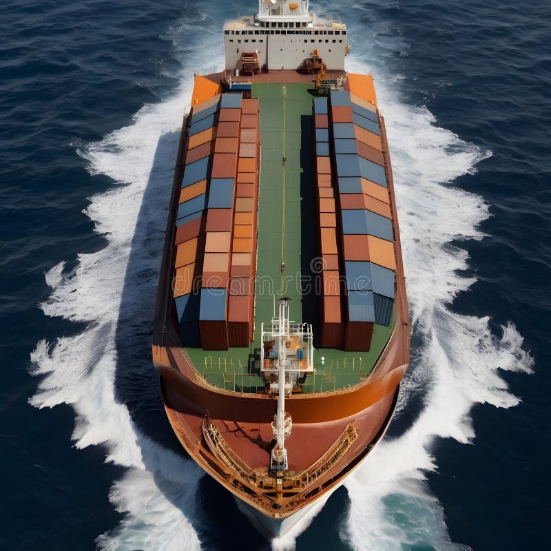 Cargo Marine Container Transport Ship Boat in the Water Stock ...