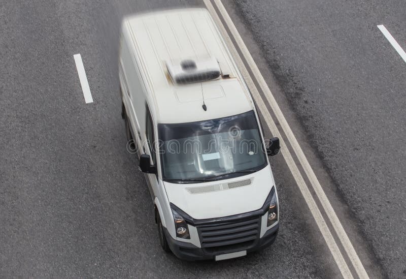 Cargo Minivan Moves on the Road Stock Photo - Image of motor, cargo ...