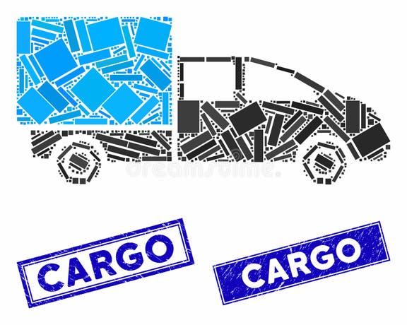 Cargo Mosaic and Distress Rectangle Stamp Seals Stock Vector ...