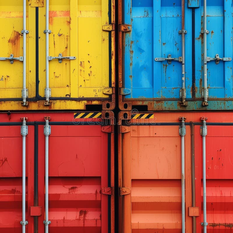 Cargo Multi Colored Containers Stock Photo - Image of container, dock ...