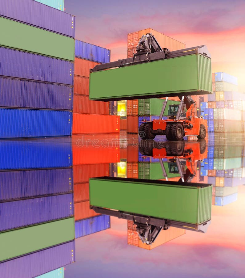 Cargo Operation Aboard Container Ship Stock Image - Image of brazilian ...