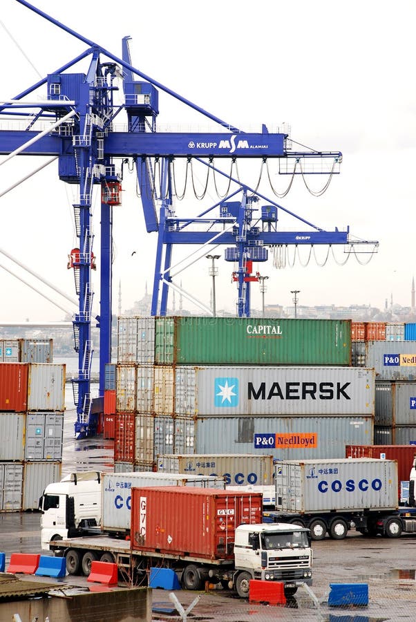 Cargo Operations on a Container Ship Editorial Photography - Image of ...