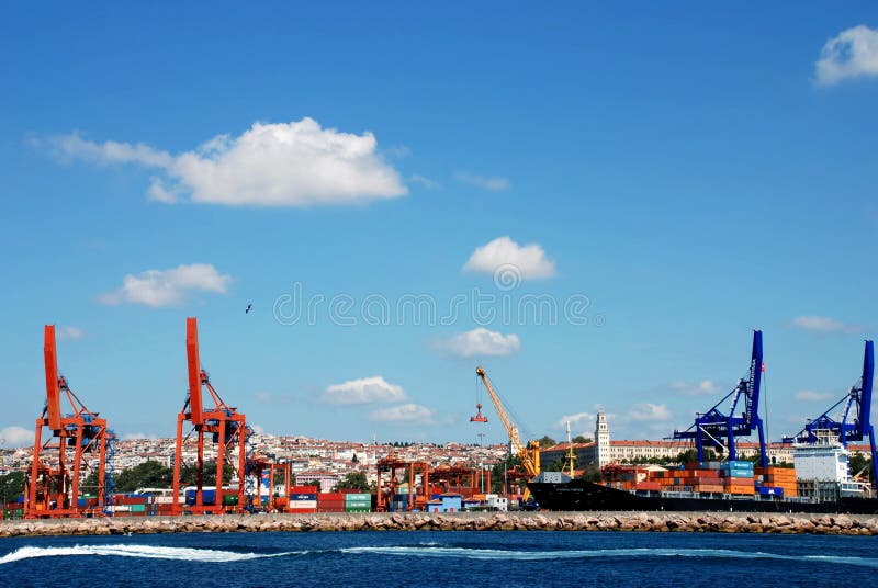 Cargo Operations on a Container Ship Editorial Photography - Image of ...