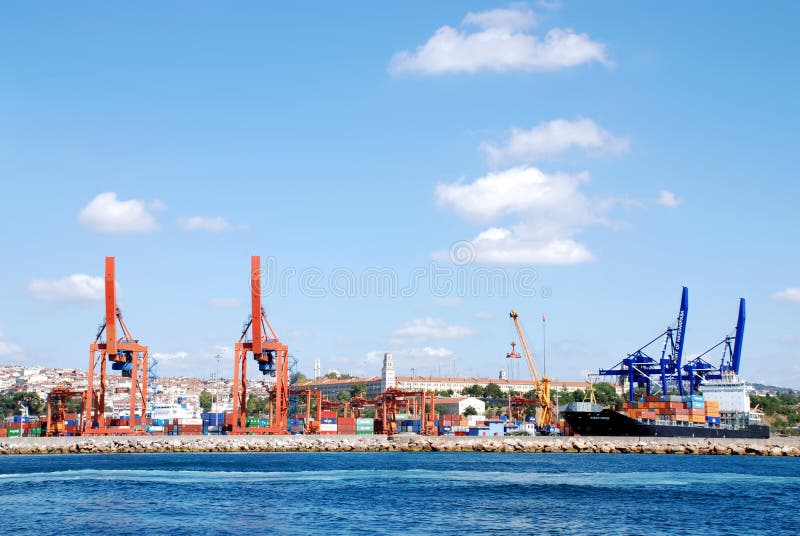 Cargo Operations on a Container Ship Editorial Stock Photo - Image of ...